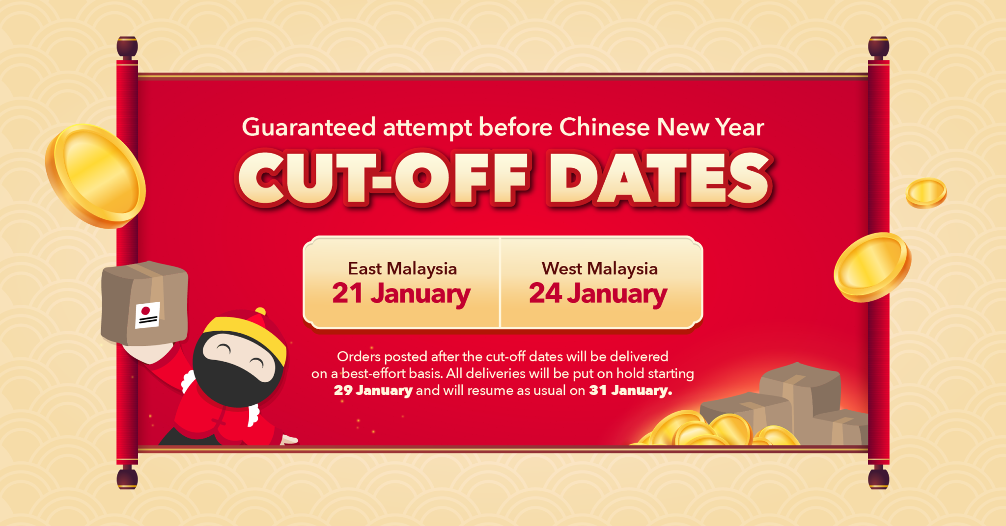 Ninja Van Cut-Off Dates: CNY 2025