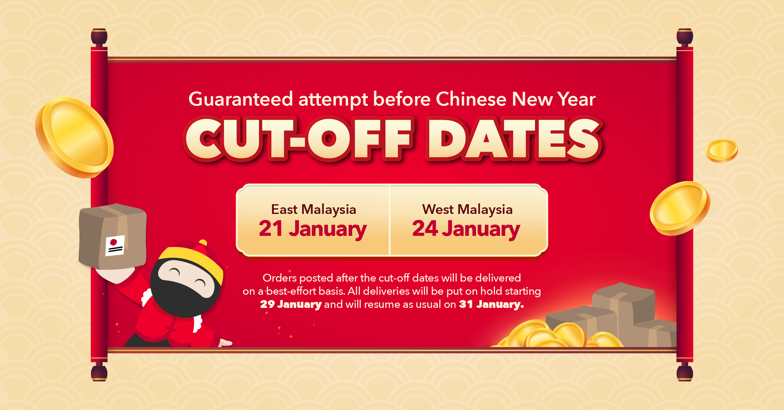Ninja Van Cut-Off Dates: CNY 2025